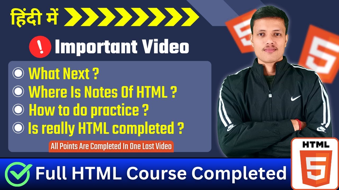 HTML Course Completed: Summary, Notes & Next Steps for Learners - YouTube