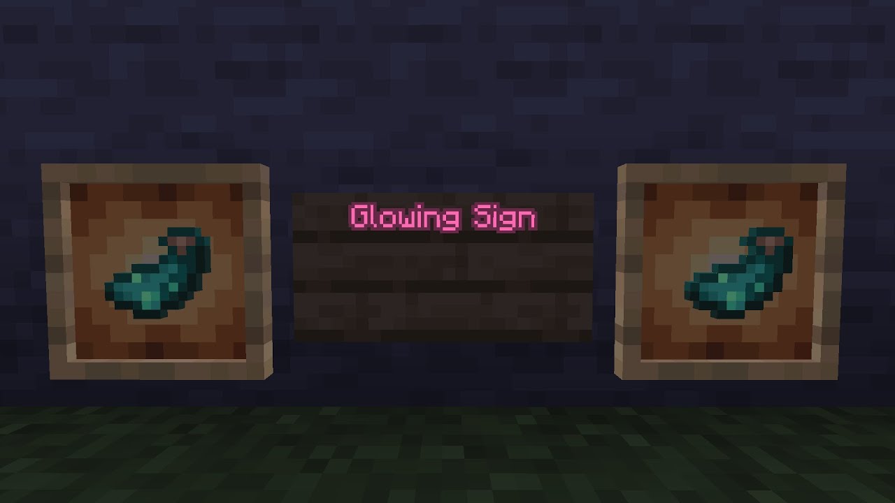 Minecraft 1.17: How To Make a Glowing Sign And Item Frame - YouTube