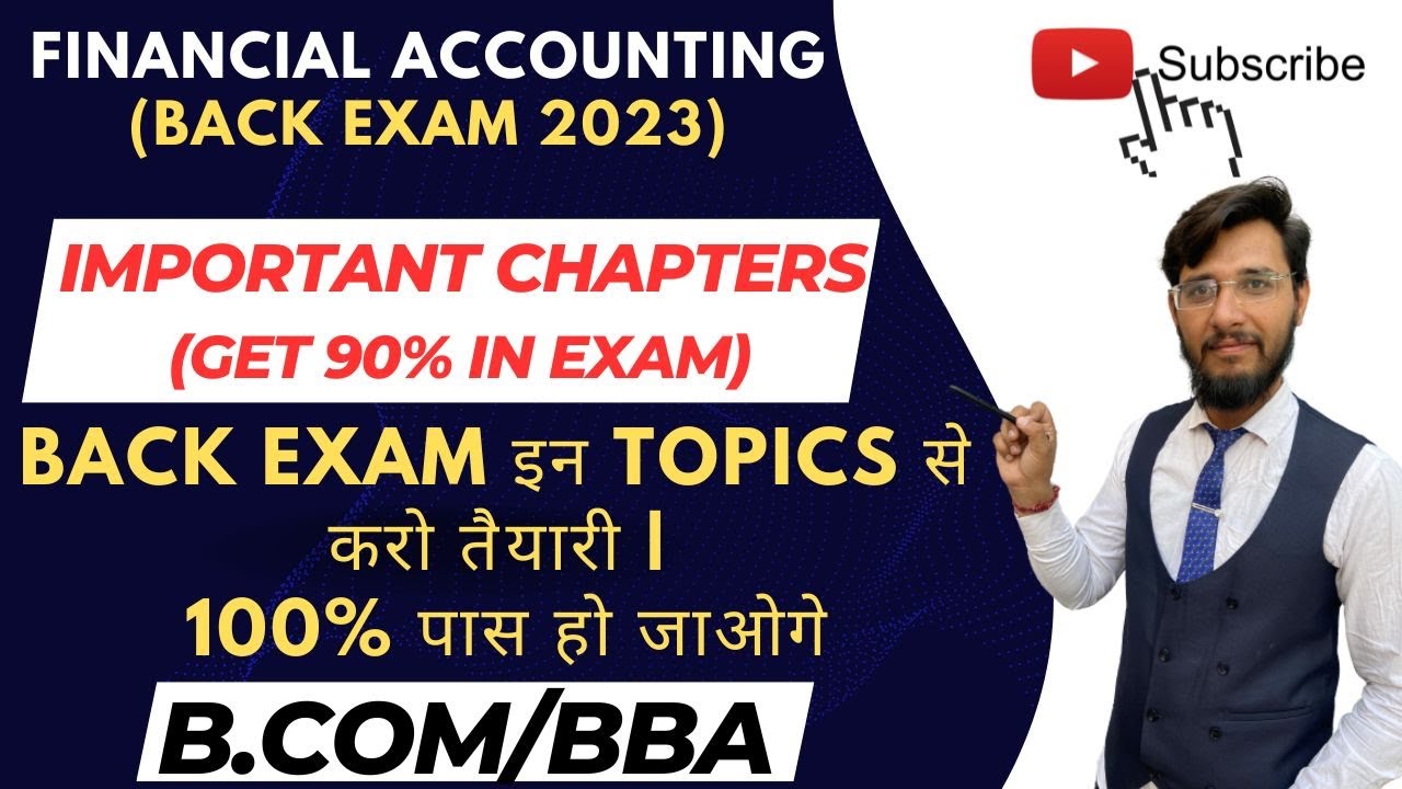 B.com | Financial Accounting | Important Chapters | Back Paper Exam ...