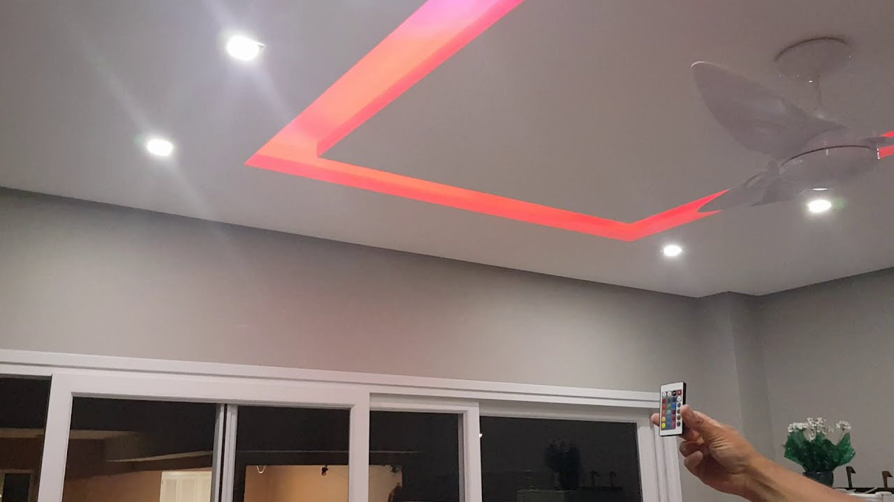 Instalação de fita LED RGB 5050 em Sanca de Gesso - YouTube