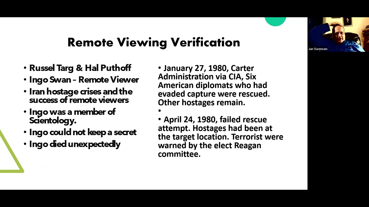 Joe Swenson is a highly trained remote viewer who shares some of his ...