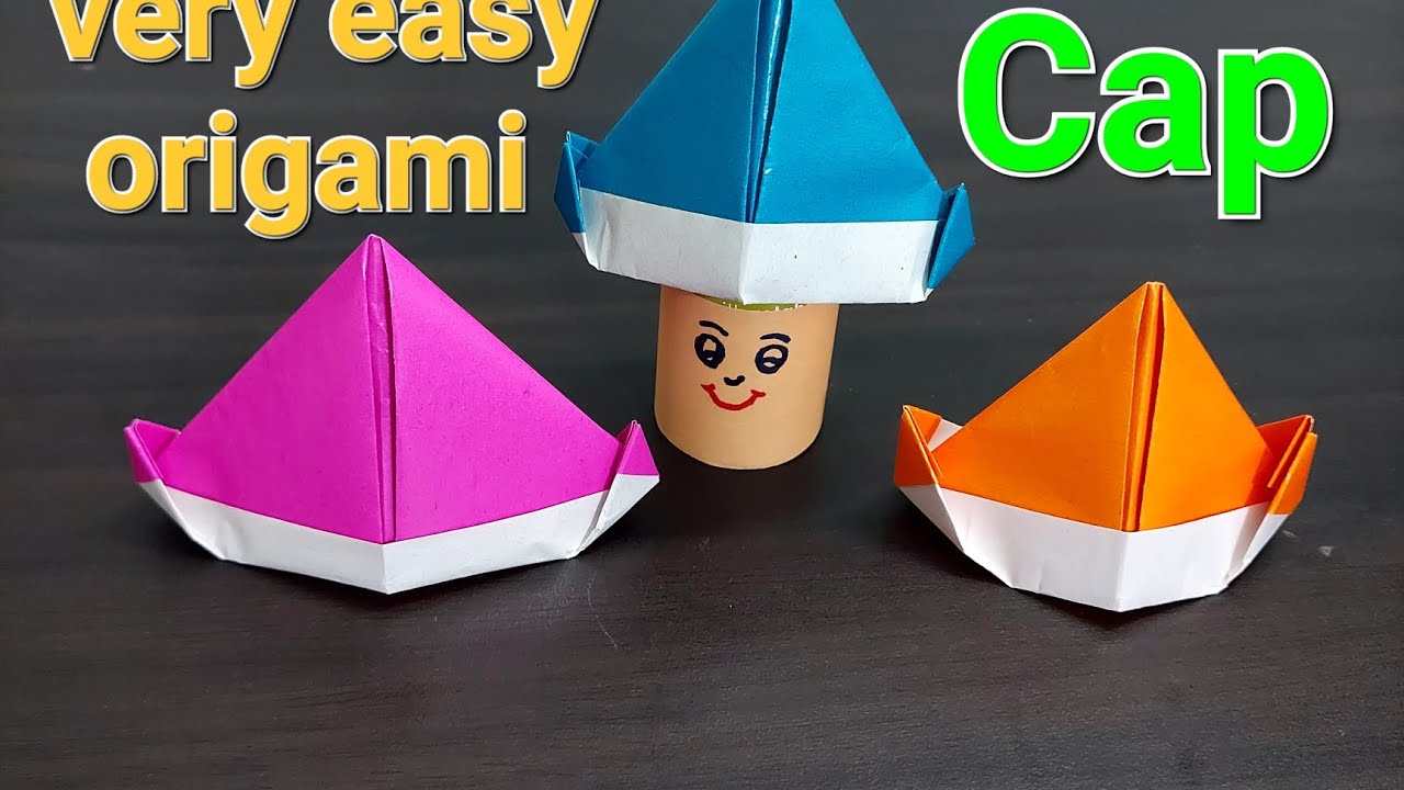 how to make very easy origami cap🧢🎓 - YouTube