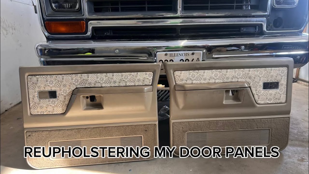 How to reupholster first gen dodge door panels. - YouTube