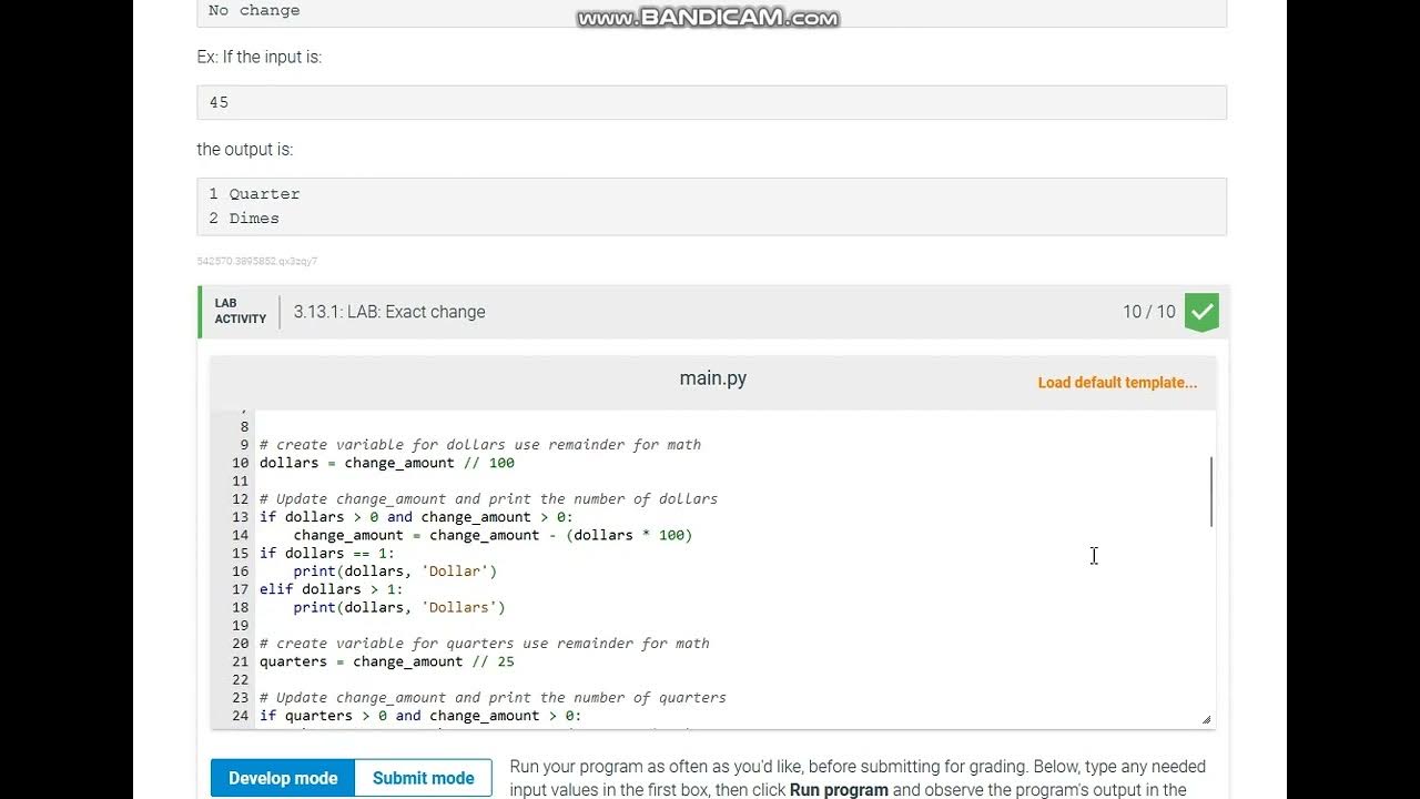 Python Lab Exact Change - YouTube