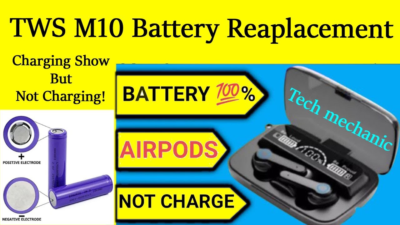 How to M10 TWS Earphone Battery replacement ? #diy #m10 #tws stereo led ...