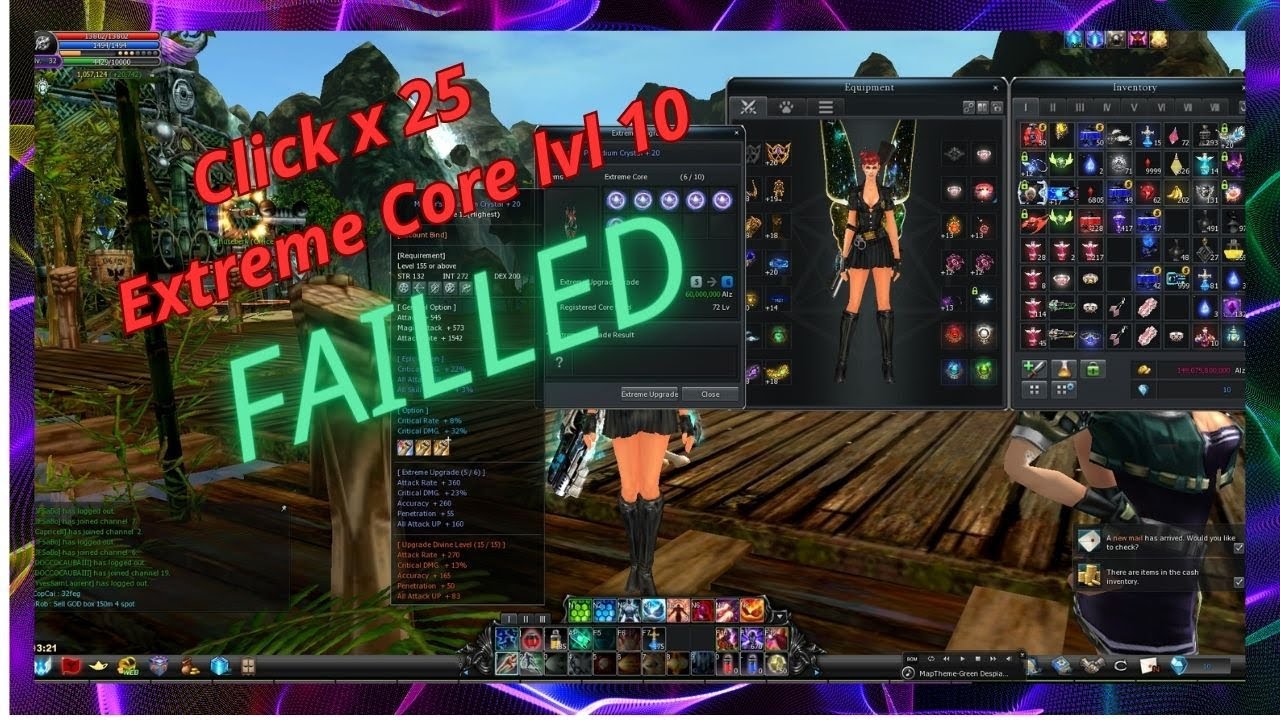 Cabal Online - Extreme core lv10 x25 click - YouTube