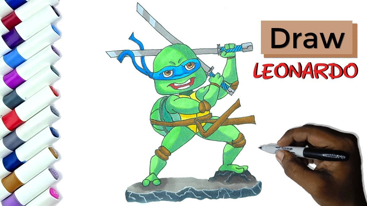 Drawing Leonardo !!! How To Draw Leonardo from Teenage Mutant Ninja ...