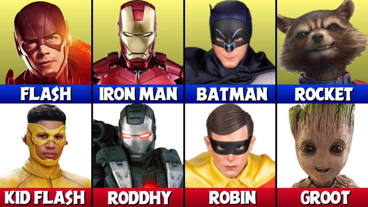 Superheroes and Their Sidekick - YouTube