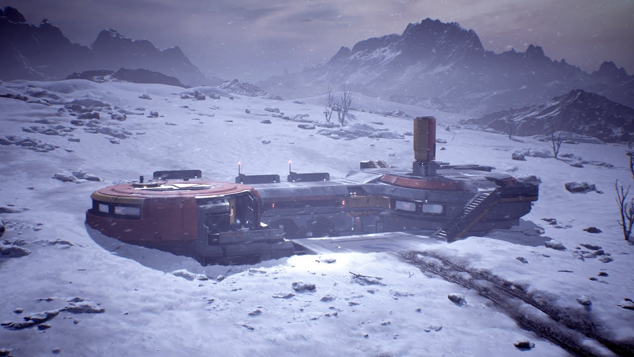 Winter Outpost Flythrough - YouTube