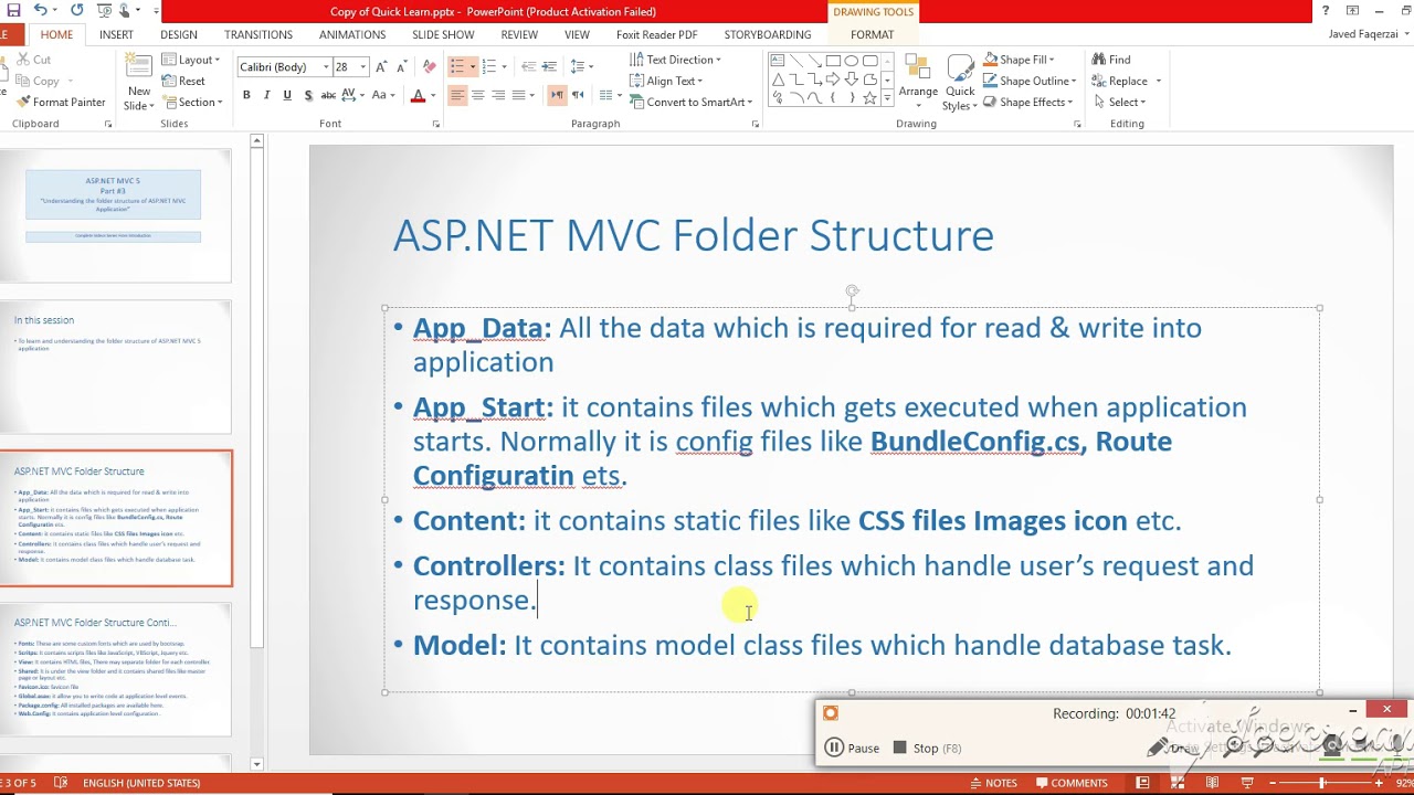 3 Asp Net Mvc 5 Tutorial For Beginner Folder Structure Of Asp Net Mvc 5 Application Youtube 3882