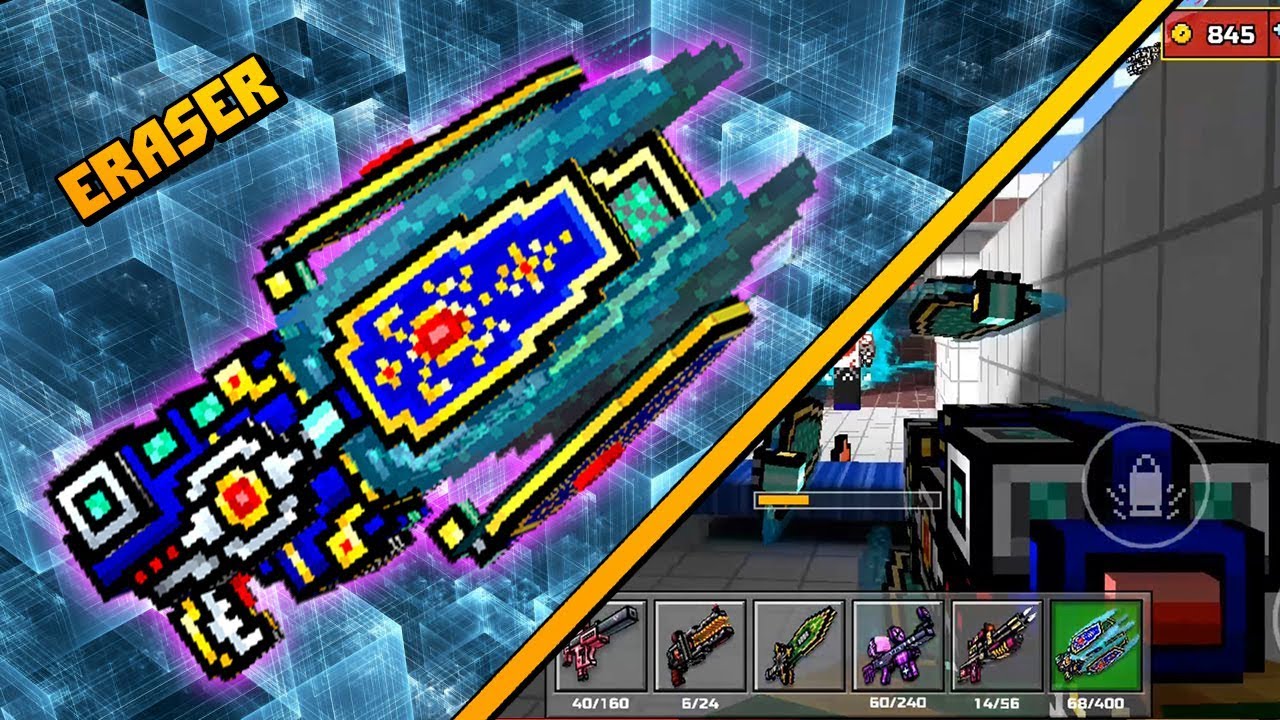 Pixel Gun 3D - Eraser [Review] Mythical Clan Weapon - YouTube