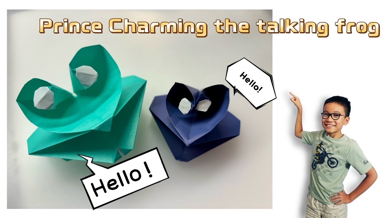 Origami Prince Charming Talking Frog (Jeremy Shafer) | 折纸 会说话的青蛙 - YouTube