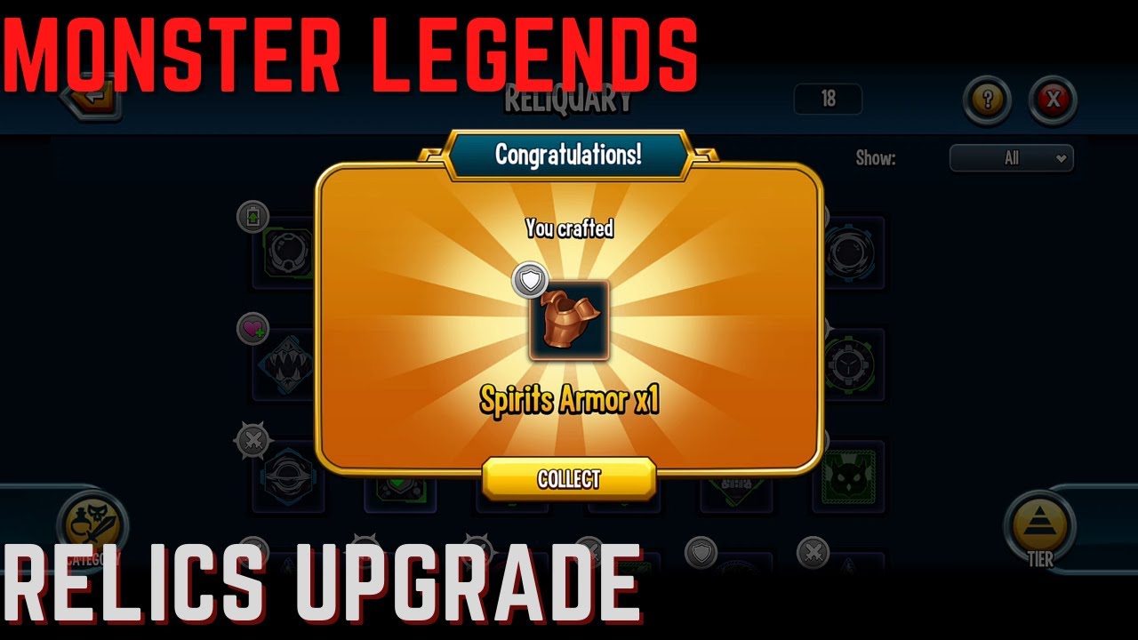 Monster Legends | Monster Relics Upgrade - YouTube
