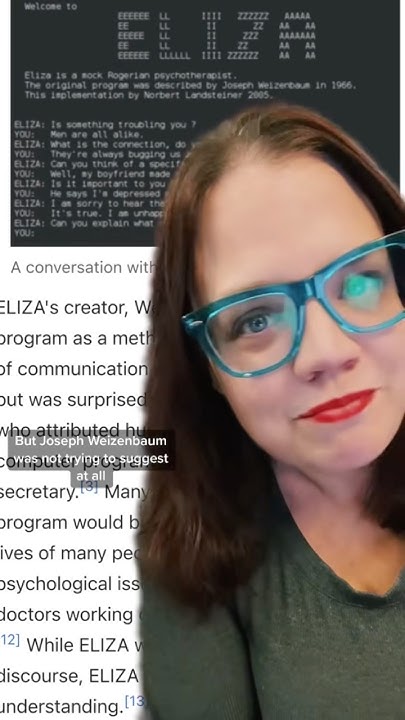 ELIZA the chatbot ancestor of ChatGPT. (AI ethics class w/ Professor Casey!) #aiethics #chatbots ...