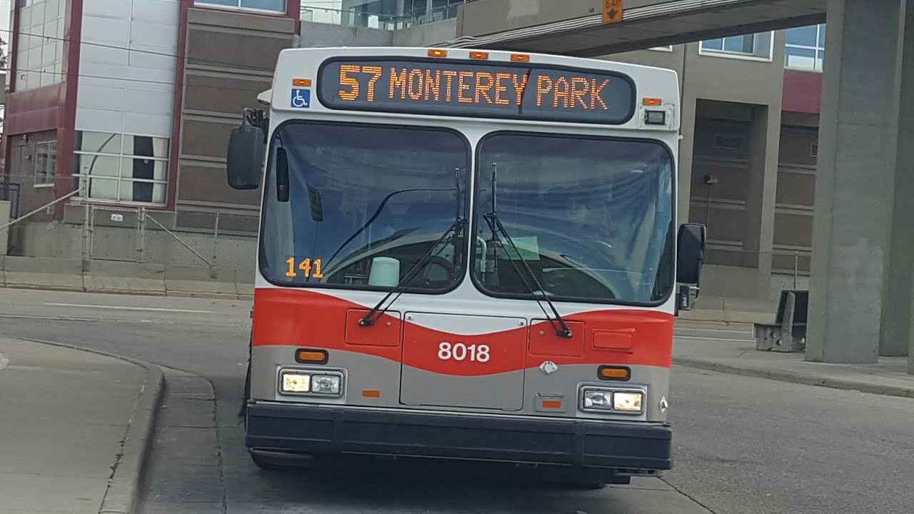 Calgary Transit 2007 New Flyer D40LF #8018 on Route 57 Monterey Park ...