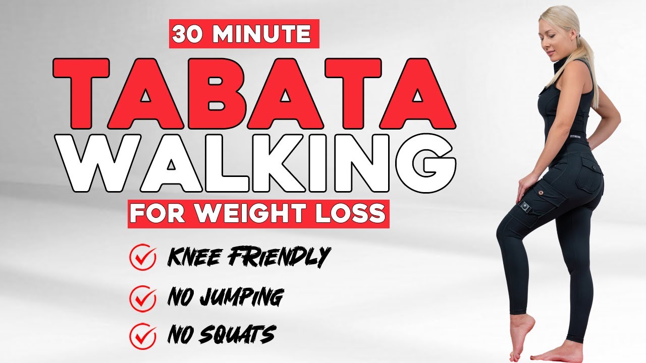 30 MIN TABATA WALKING WORKOUT Steady State Cardio For Weight Loss Knee ...