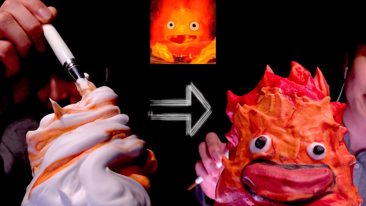 ASMR 쉐이빙폼 캘시퍼 만들기 | 캘시퍼의 두피마사지 & 귀청소 | 꾸덕한 크림 소리 | MAKING CALCIFER WITH ...