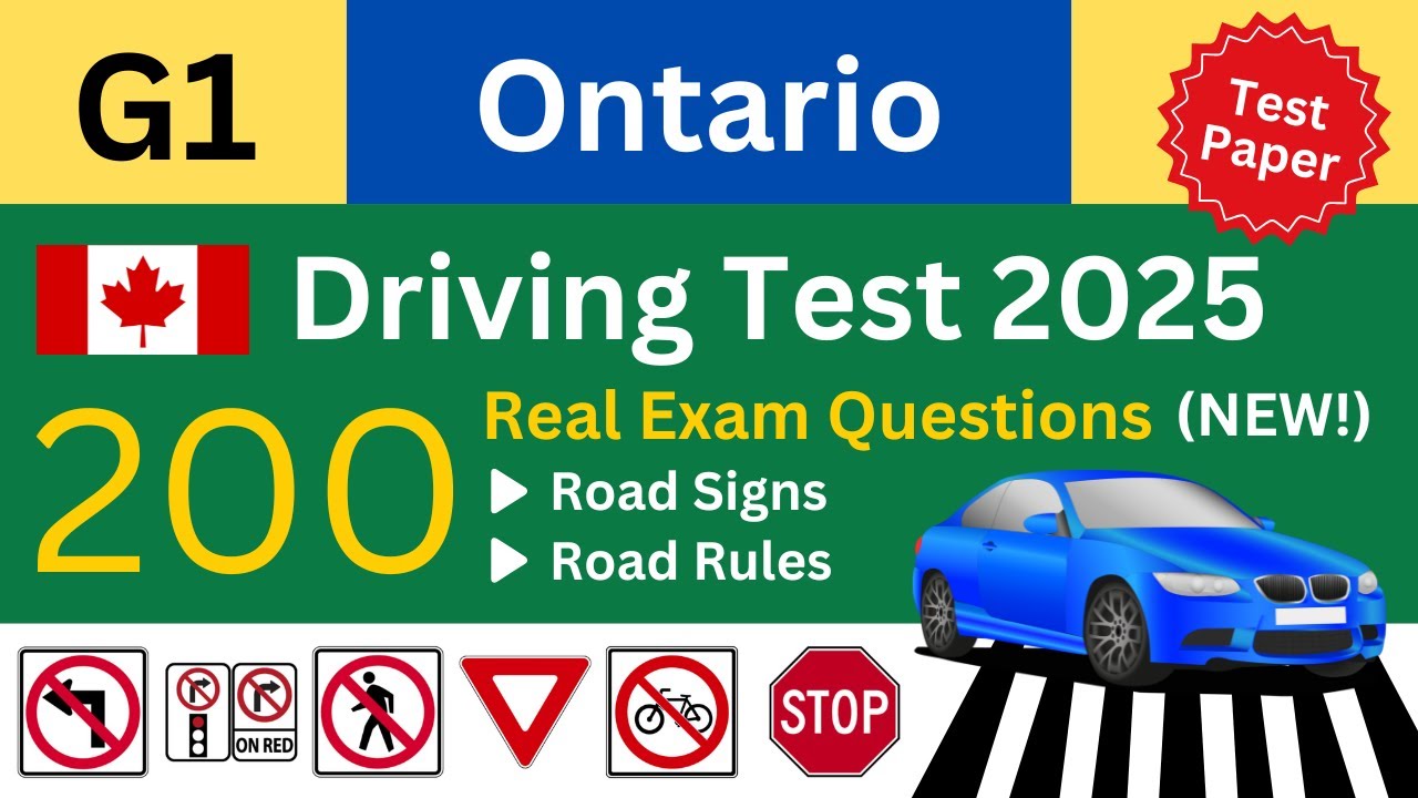 G1 Test Ontario 2025 | G1 Practice Test Ontario | G1 Driving Test | 200 ...