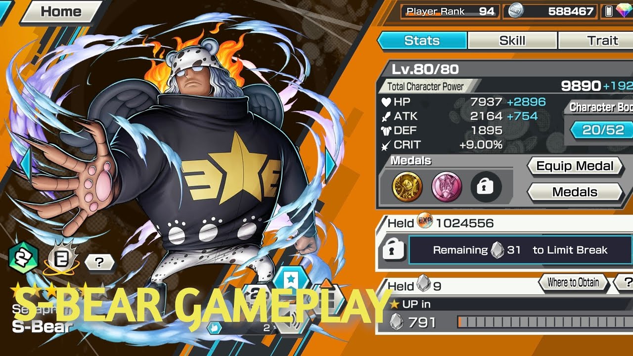 5⭐ S-BEAR GAMEPLAY ONE PIECE BOUNTY RUSH - YouTube