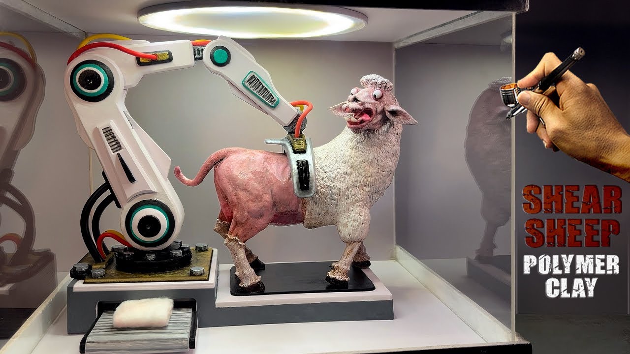 How to Make a SHEEP Getting Sheared with Polymer Clay | Can Robots ...