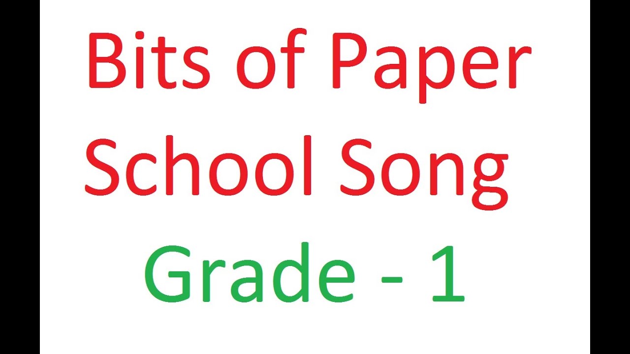 Song book Grade 1 | Bits of paper School Song | Grade 1 English songs ...