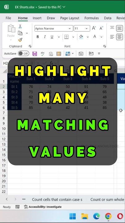 How To Highlight Many Matching Values in Excel - YouTube