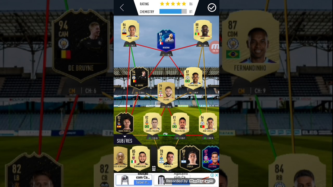 Jogando fut draft no celular - YouTube