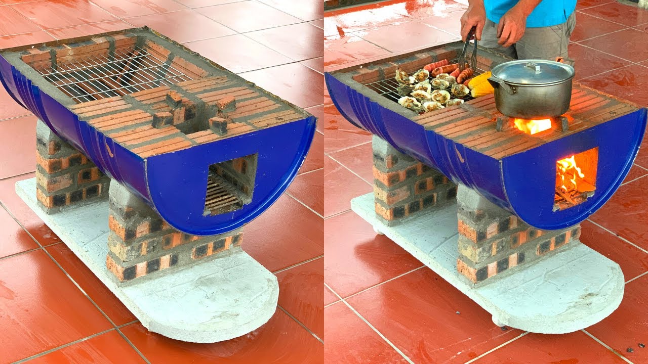 Ideas From An Iron Barrel To Create An Oven 2 in 1 - Great Creativity ...