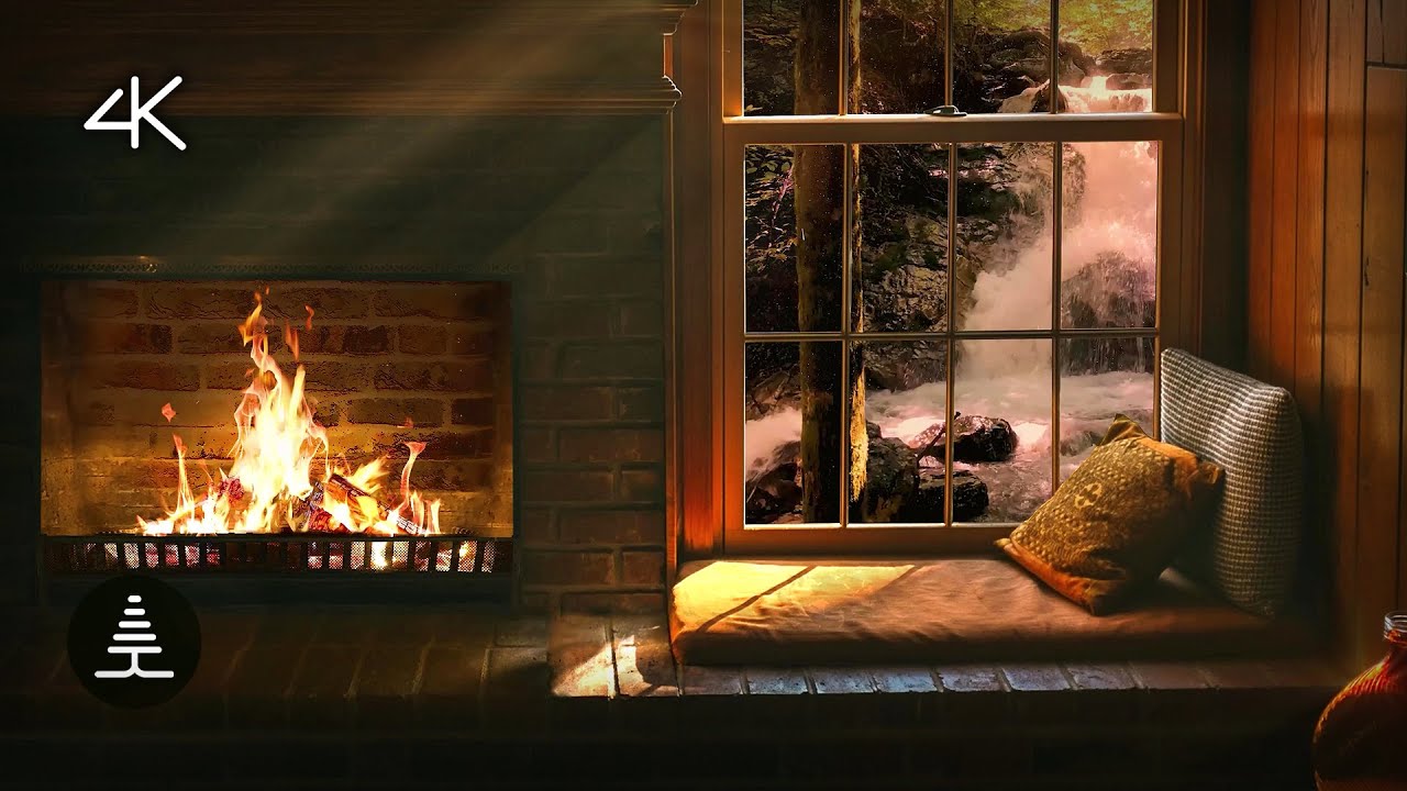 Fireplace Ambience 4K 🔥 Background For Study, Sleep, Meditation, Chill ...