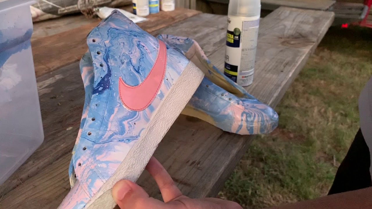 My First Time Hydro Dipping Shoes!! Custom Nike Blazers!! - YouTube