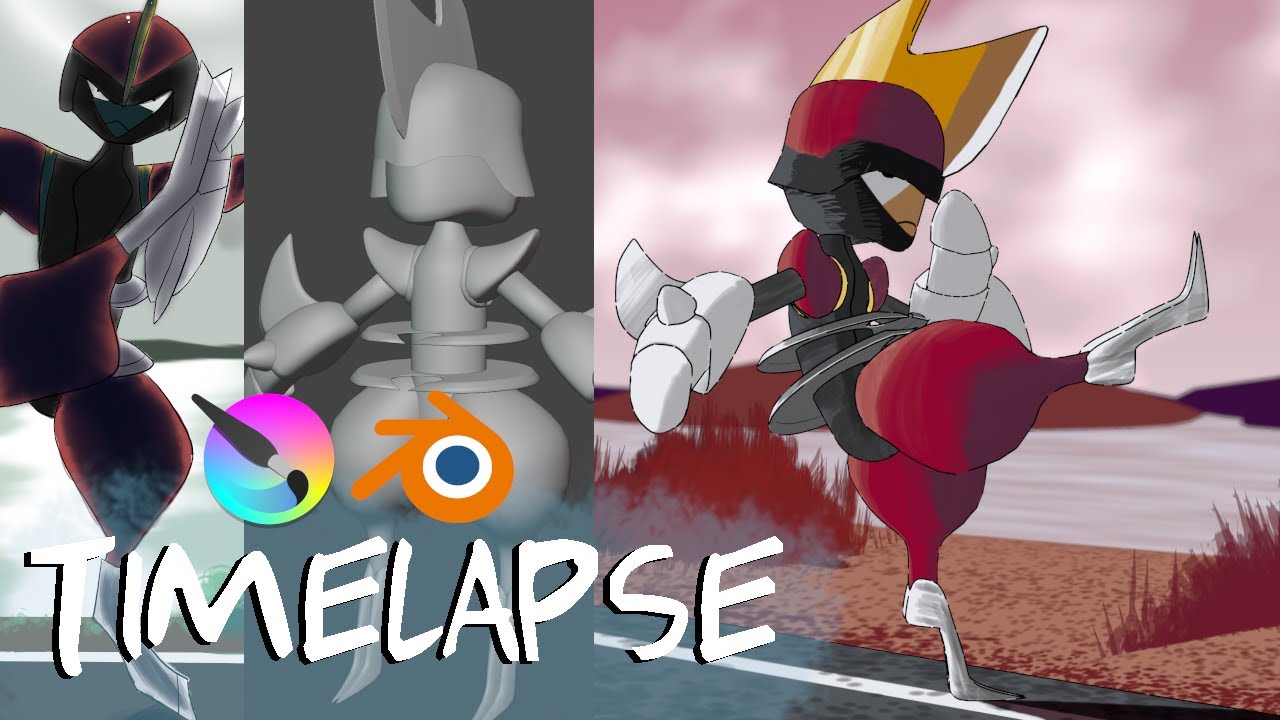 Recreating Bisharp from Pokemon in 3D! (Krita/Blender Timelapse) - YouTube