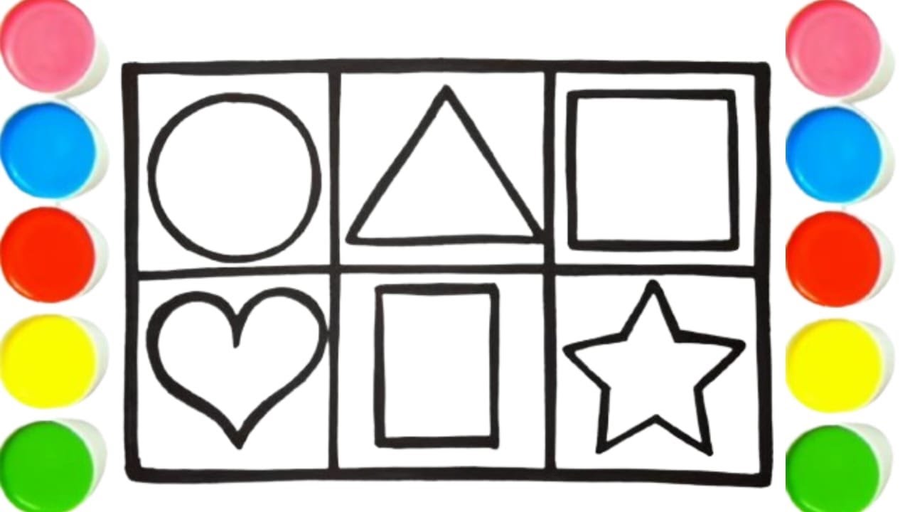 How To Draw Geometric Shapes With Colors For Kids - YouTube