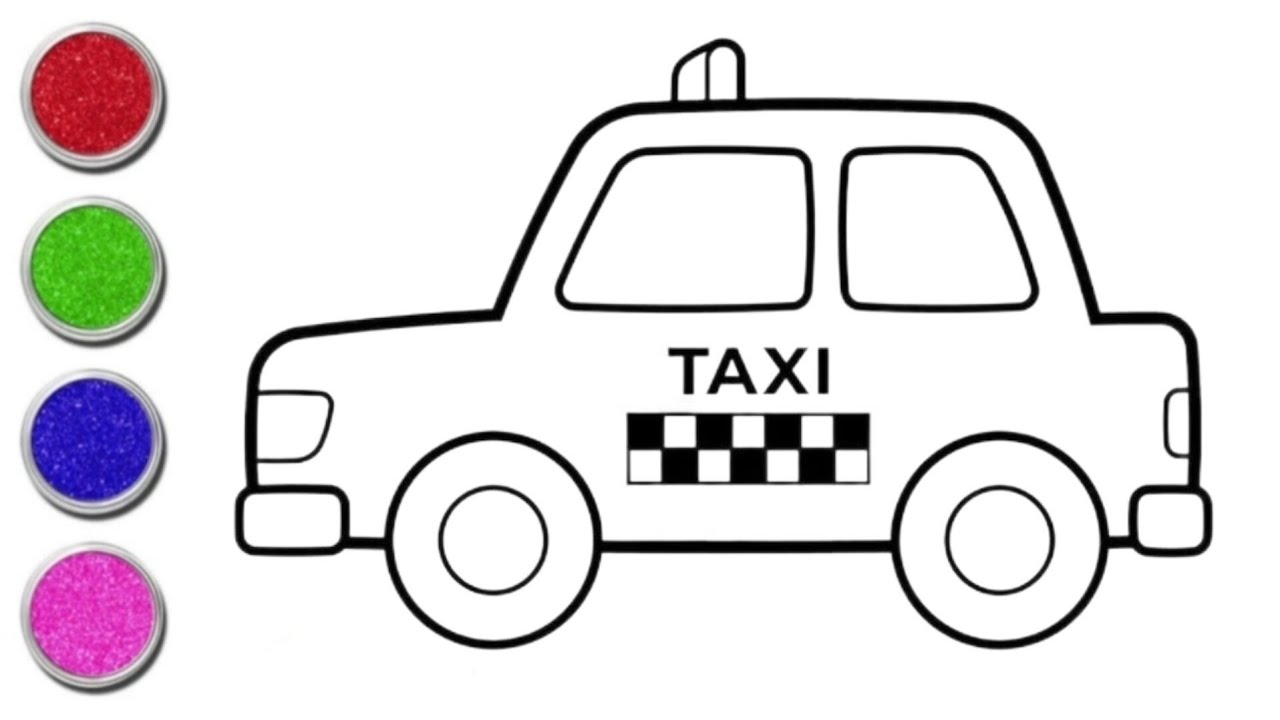 Taxi 🚕 Easy Drawing, Panting & Colouring for Kids and Toddlers - YouTube