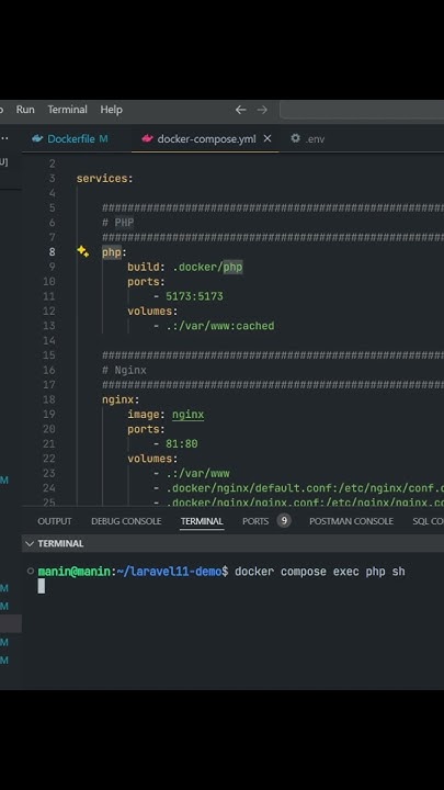 Laravel Docker - execute a command #docker #laravel - YouTube