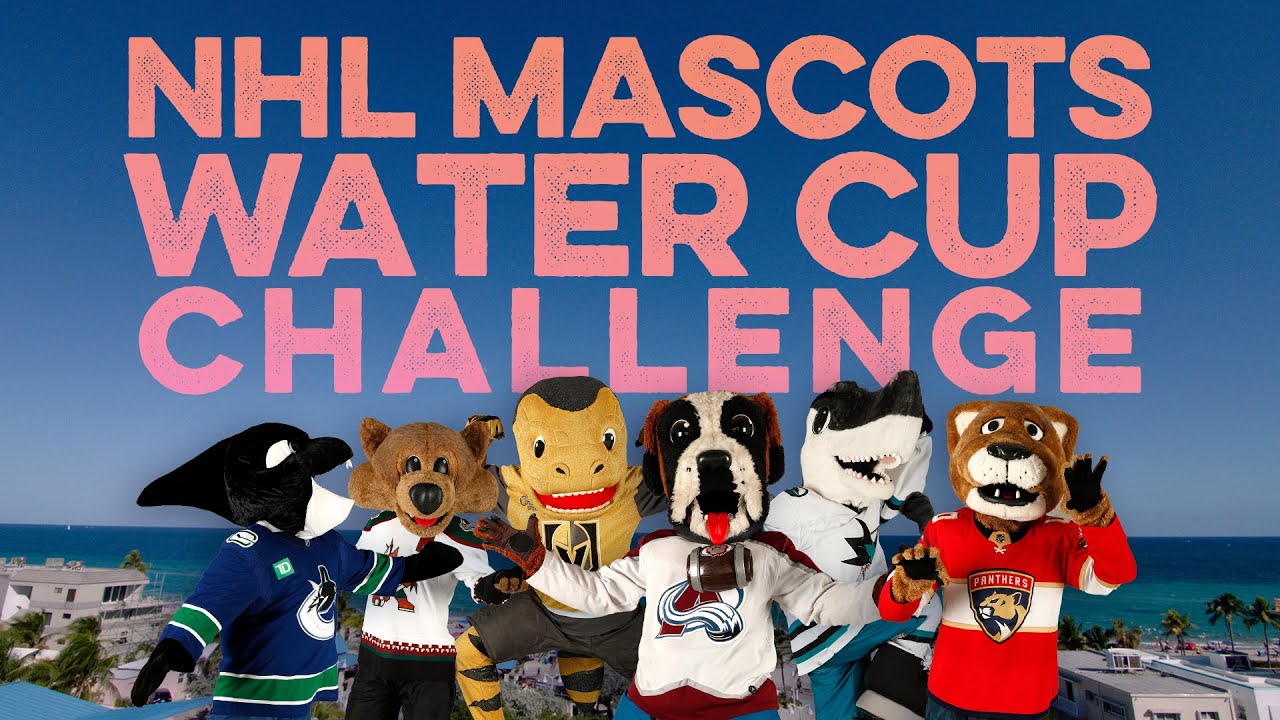 NHL Mascots Take the Water Cup Challenge - YouTube