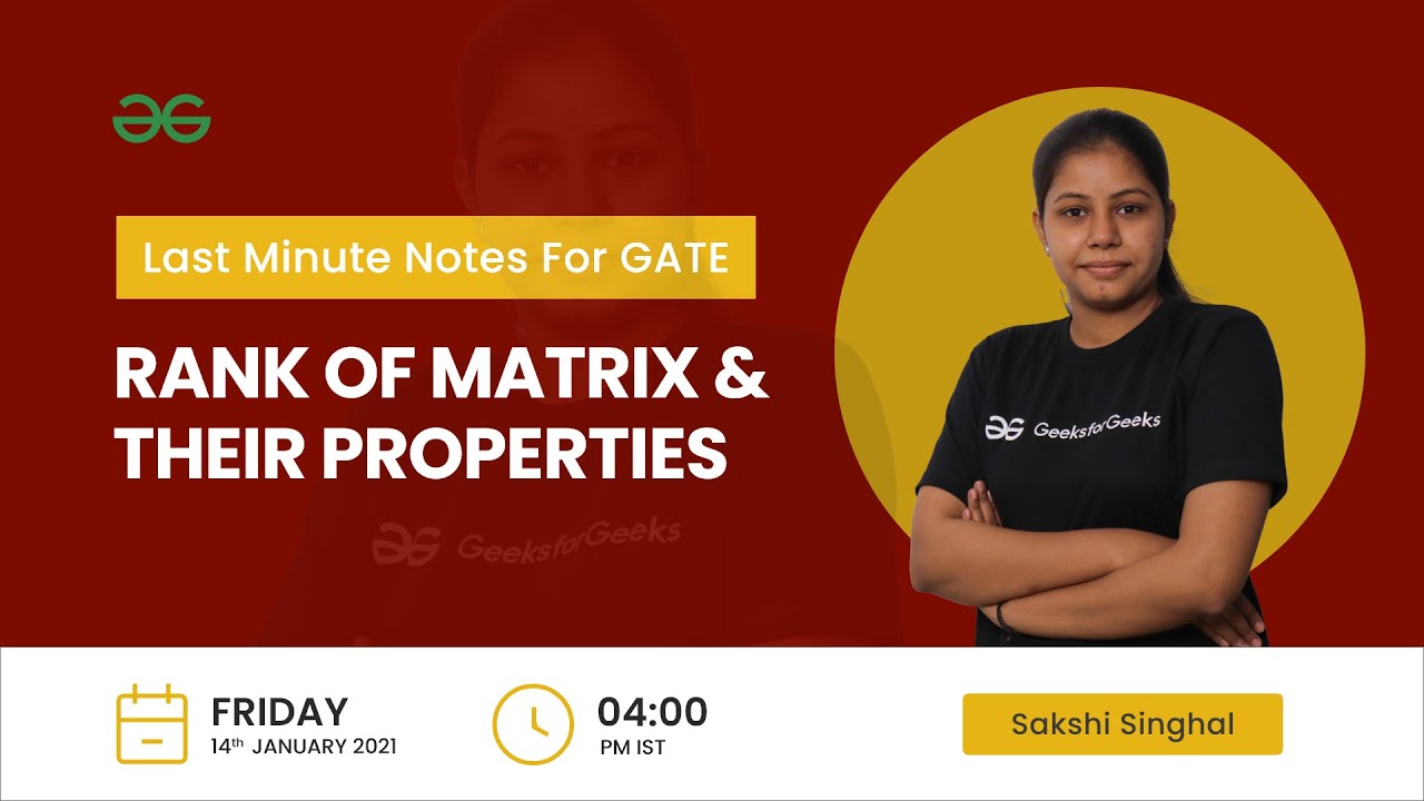 Rank of matrix and their properties | Last Minute Notes - YouTube