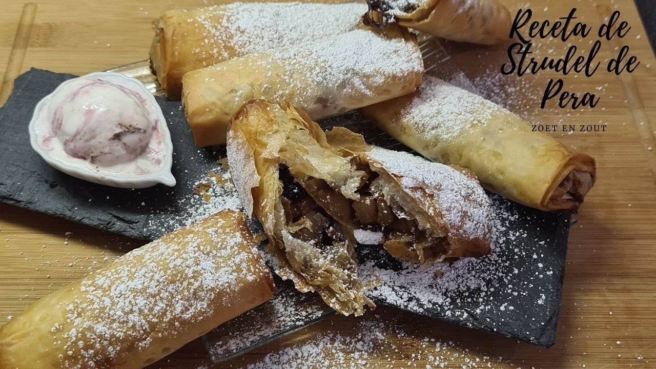 ¡Strudel de pera! receta deliciosa y fácil. - YouTube