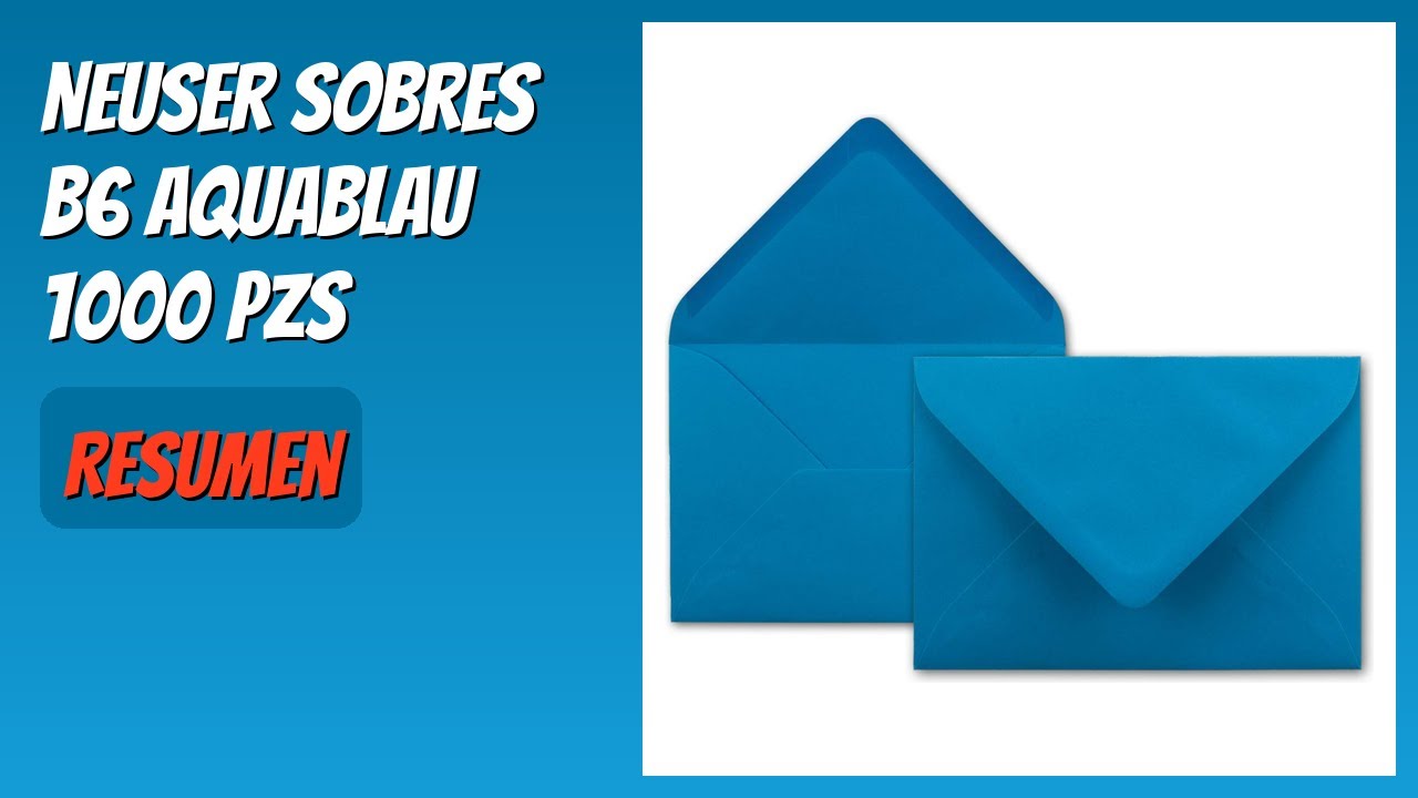 RESEÑA (2026) : Neuser Sobres B6 Aquablau 1000 Pzs. DETALLES - YouTube