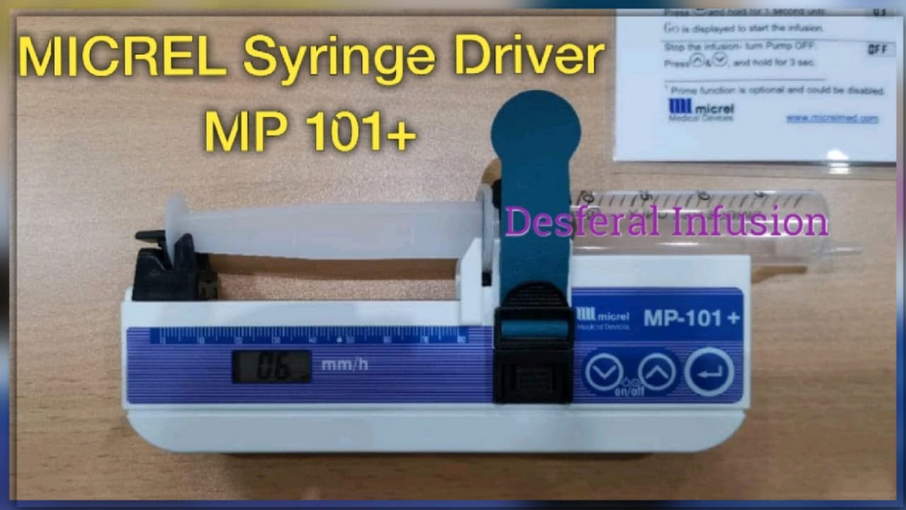 MICREL Desferal Infusion Pump Syringe Driver MP 101+ - YouTube