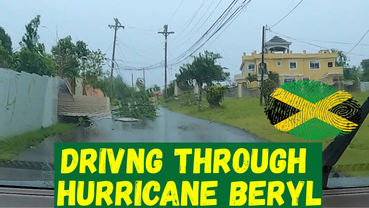 DRIVING THROUGH HURRICANE BERYL | 1 YEAR AGO | #jamaica - YouTube