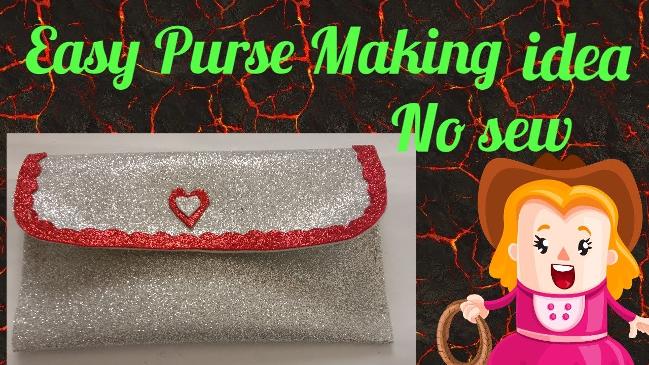 AJAAS CRAFT|Easy Glitter Foam sheet purse|Making very Easy purse|Pen ...