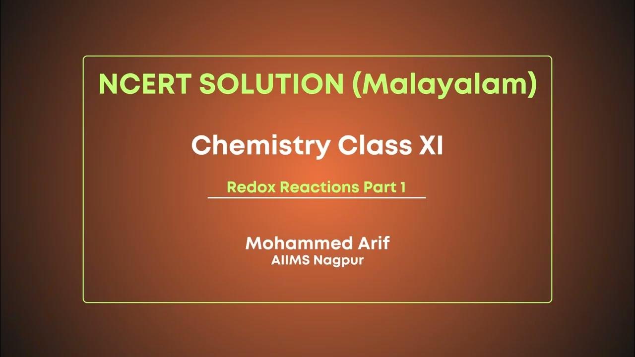 2024 03 26 11 46 38 Mohammed Arif NCERT Solution ML Chemistry XI Redox ...