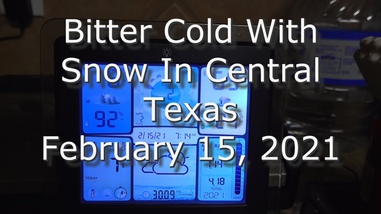 Bitter Cold Snow In Texas February 15, 2021 in 4K - YouTube