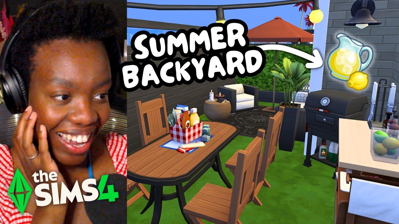 decorate this *realistic* backyard with me! 🌞(Summer Sims 4 Build ...