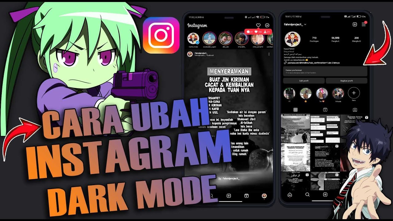 CARA MEMBUAT INSTAGRAM JADI DARK MODE TERBARU - IG WARNA HITAM 2023 ...