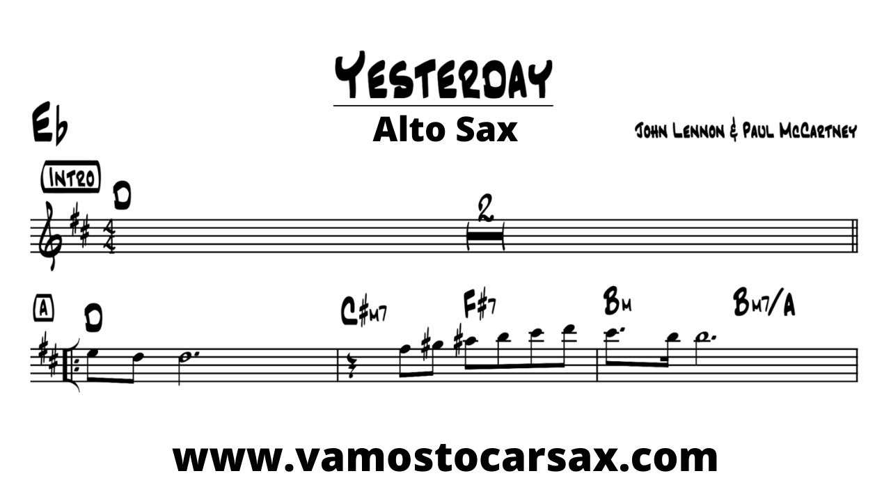 YESTERDAY [alto sax] John Lennon & Paul McCartney - YouTube