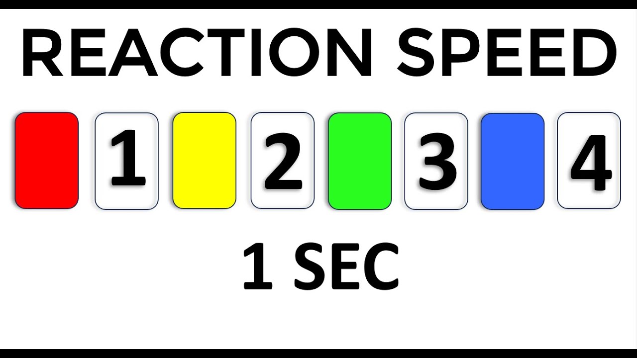REACTION SPEED - 4 COLOURS & 4 NUMBERS - 1 SEC - YouTube