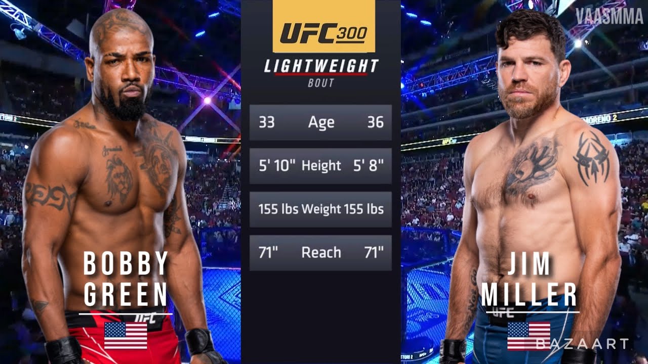 BOBBY GREEN VS JIM MILLER FULL FIGHT UFC 300 - YouTube