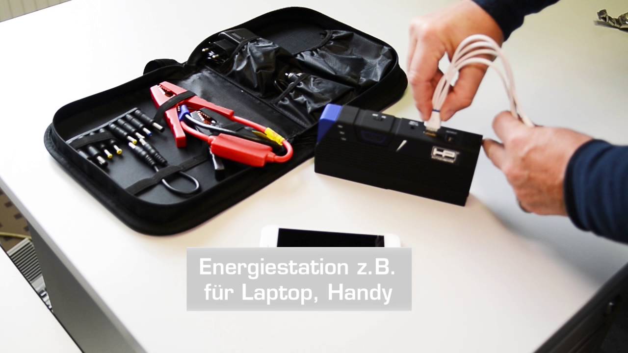 Mini Powerpack mit Starthilfe 200A - YouTube