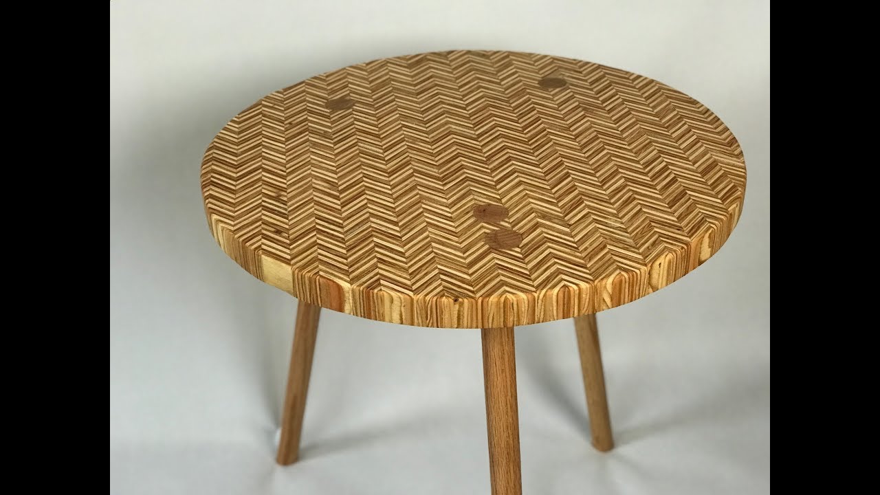 Build a simple Chevron end table for less than $50! - YouTube